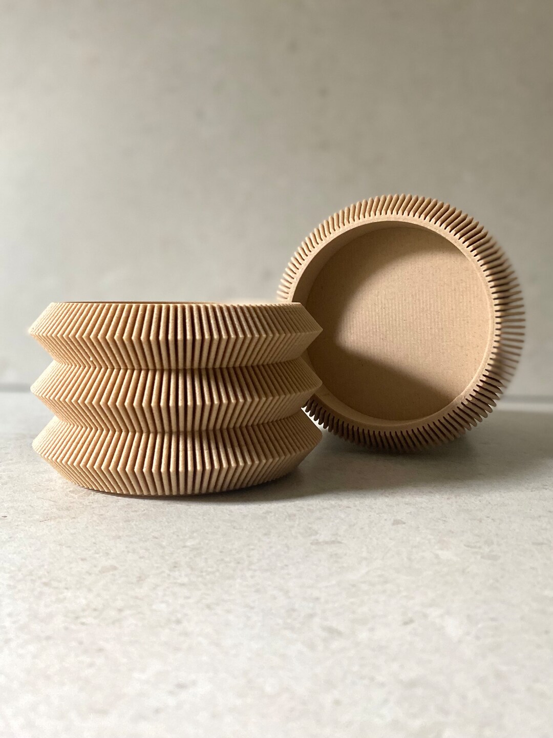 Natural Wood "stacking PAGODA Coaster" Matte Finish - Etsy