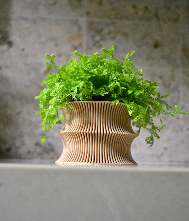 Wooden Planter curvy Mid Century Planter | Etsy