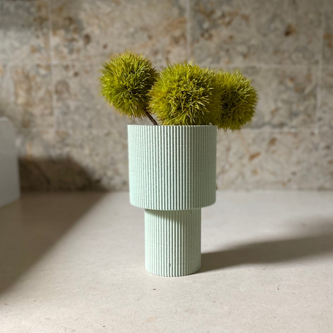 Tall Green Planter "pedestal" Mid Century Modern Matte Finish - Etsy