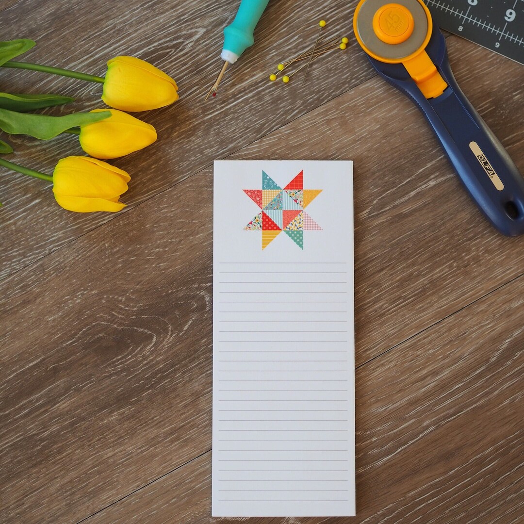 Quilt Star Lined Notepad With Magnets - Etsy