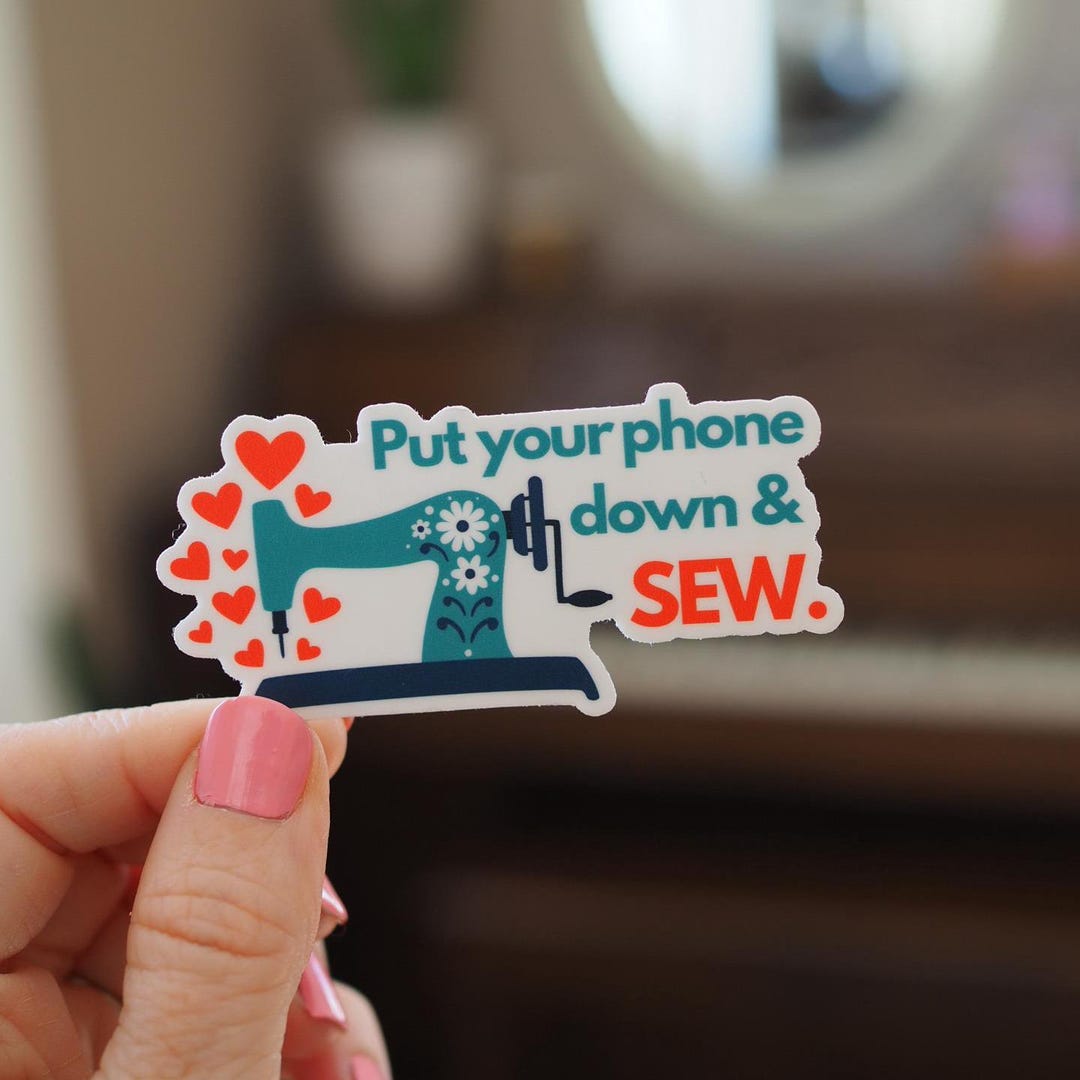 Quilter Sticker Funny - Put Down Your Phone and Sew - Etsy
