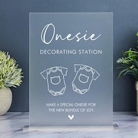 Decorate a Onesie Sign, Wildflower Decorate a Onesie for Baby, Girl ...