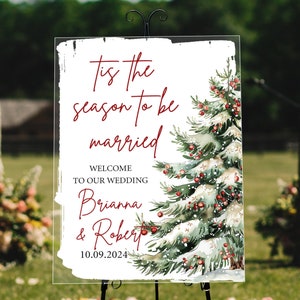 Tis the Season to Be Married Welcome Sign, Christmas Wedding Welcome ...