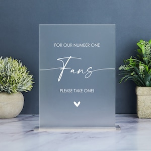 Wedding Fan Sign, for Our Number One Fans, Modern Minimalist Wedding Sign, Grab a Fan, Outdoor ...