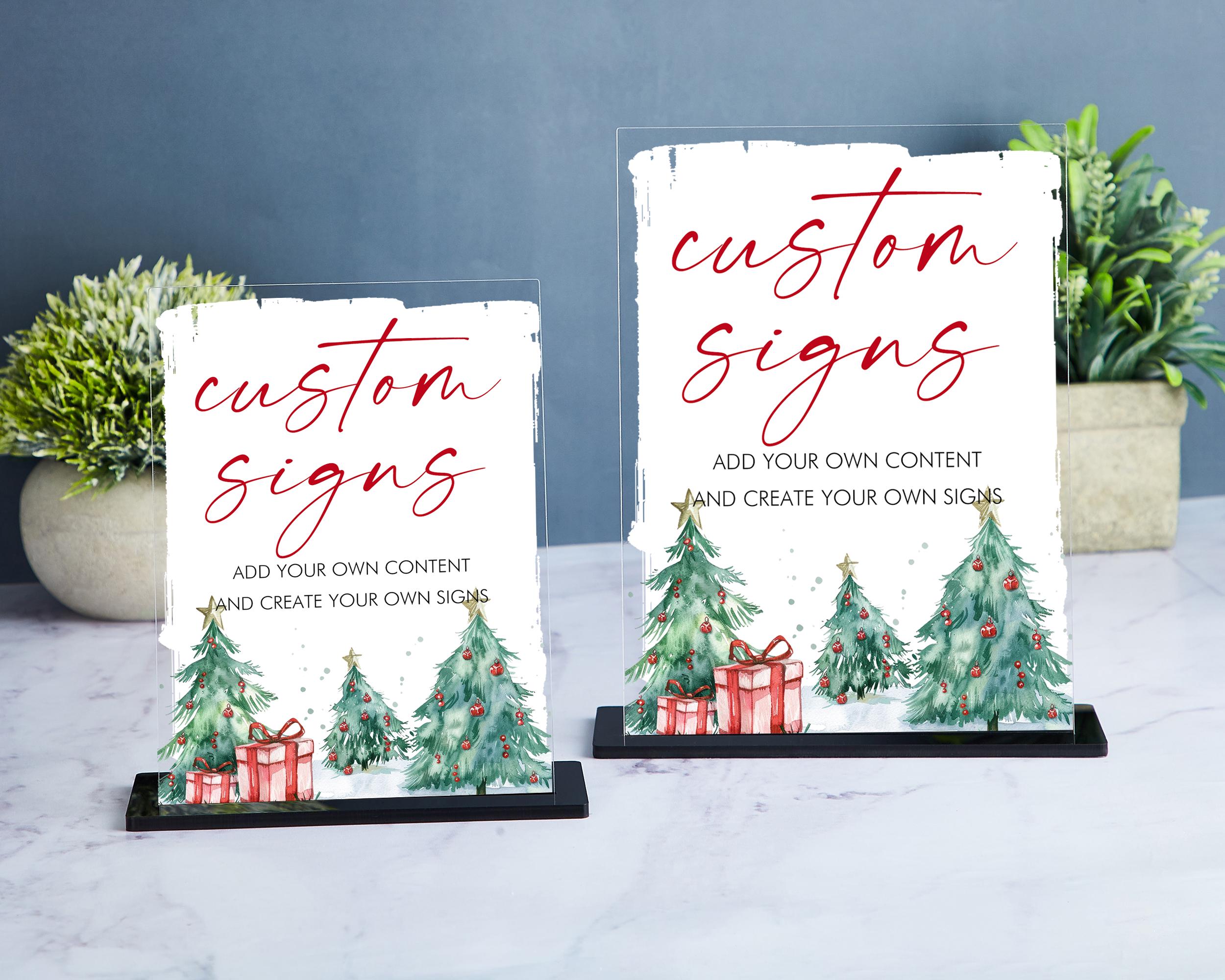 Customizable Acrylic Sign, Christmas Editable Sign, Holiday Party Signs ...