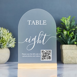 Wedding Table Numbers With QR Code,frosted Acrylic Wedding Reception ...