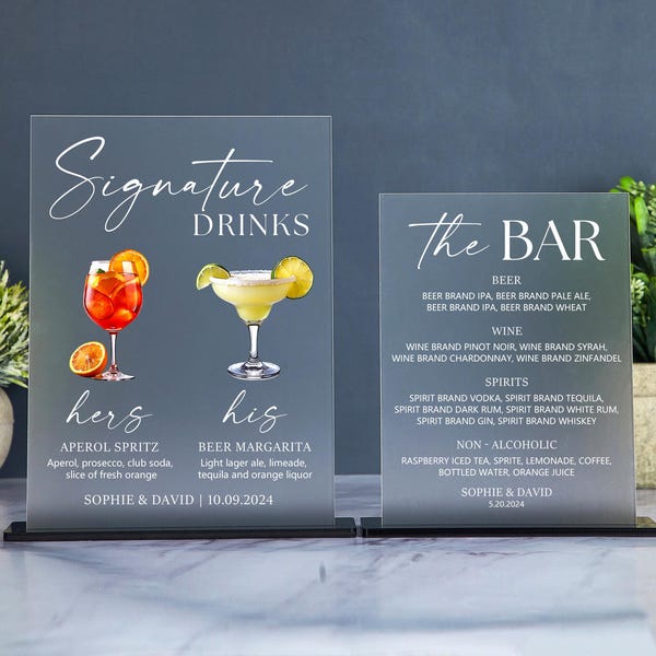 Clear Menu Cards - Etsy