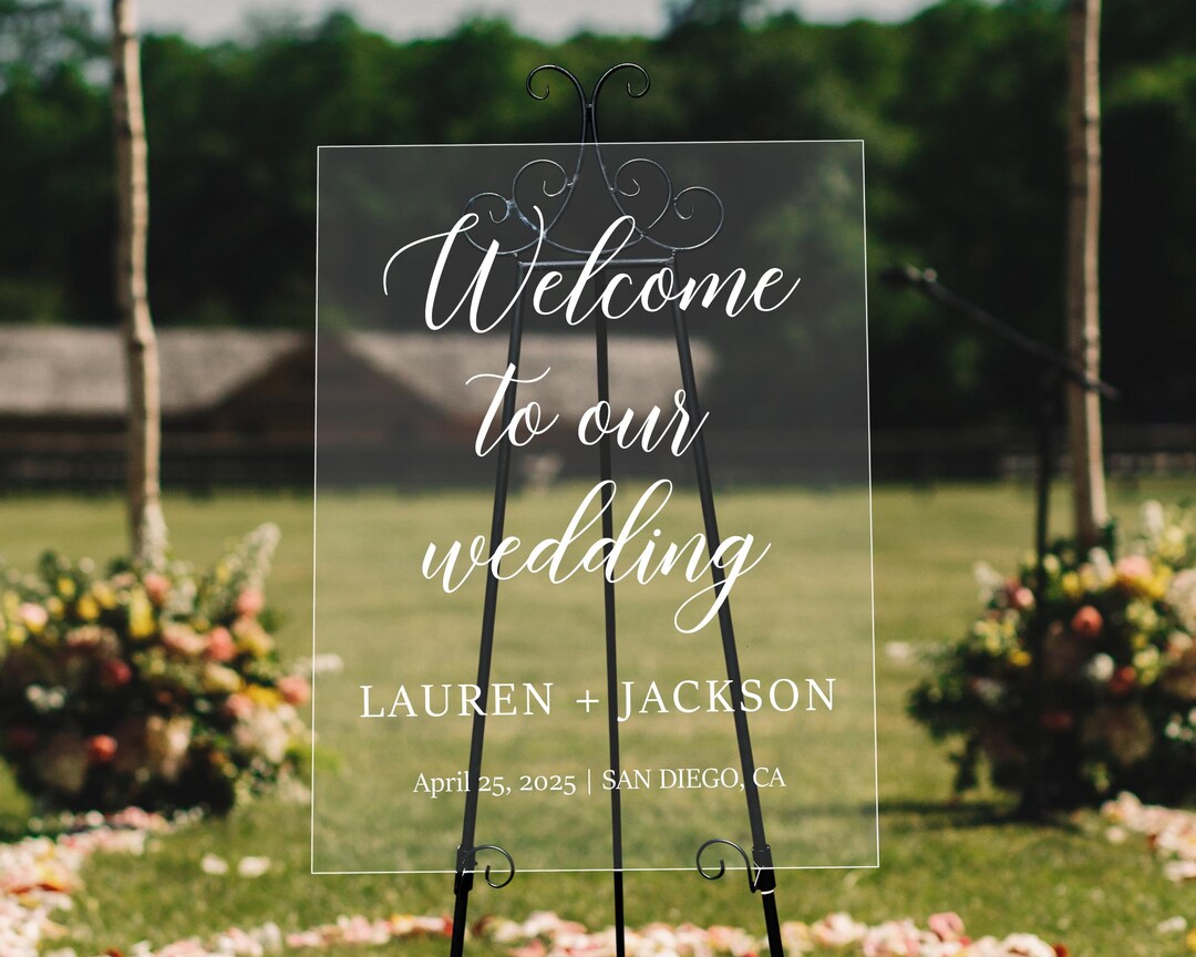 Acrylic Wedding Welcome Sign, Welcome to Our Wedding Sign, Modern ...