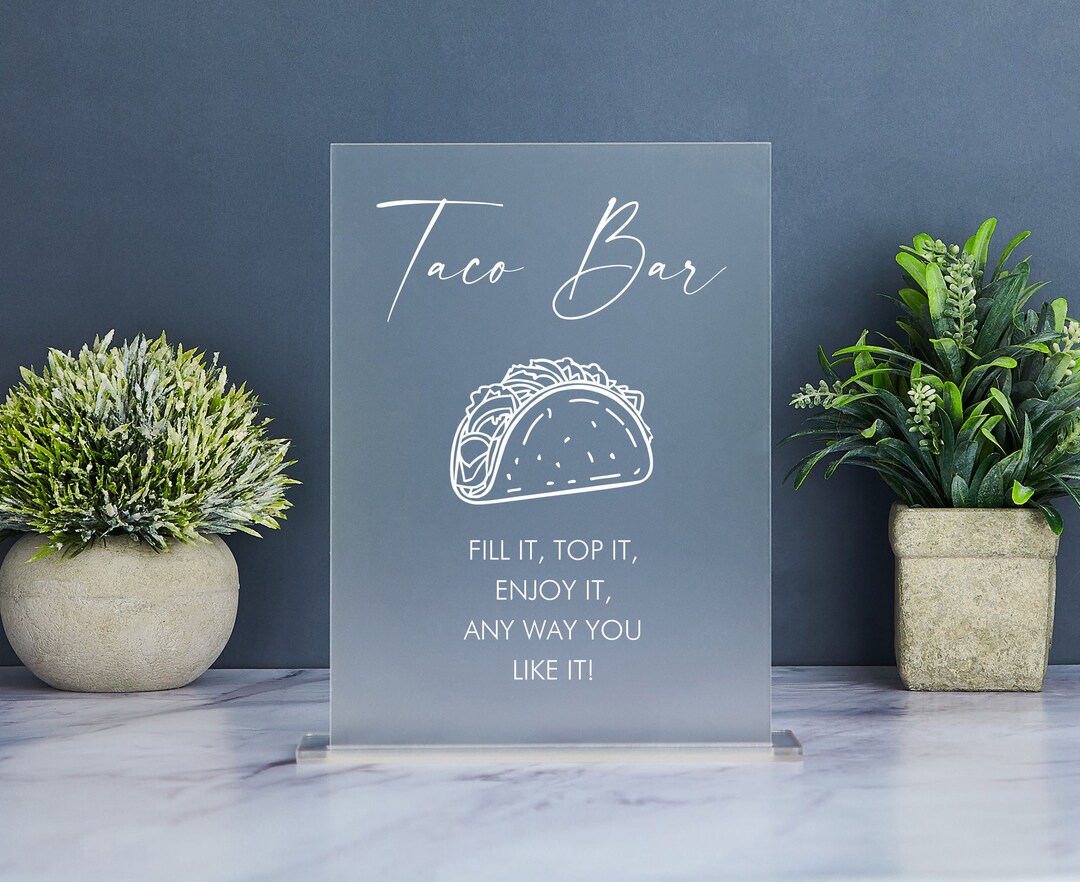 Taco Bar Sign, Taco Table Sign, Taco Bar Wedding Sign, Wedding Food ...