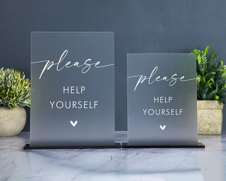 Please Help Yourself, Acrylic Wedding Reception Signs, Wedding Bathroom ...