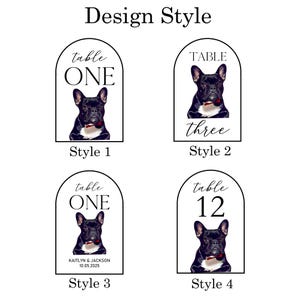 Dog Wedding Table Numbers, Custom Pet Table Numbers, Dog Wedding ...