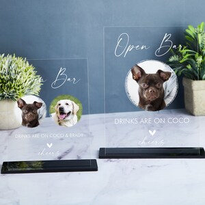 Open Bar Sign, Pet Photo Drink Sign, Dog Drink Sign, Wedding Bar Sign ...