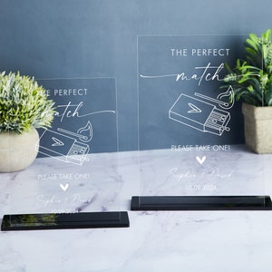 Wedding Matches Sign, Personalized Matchbox Sign, Minimalist Modern ...