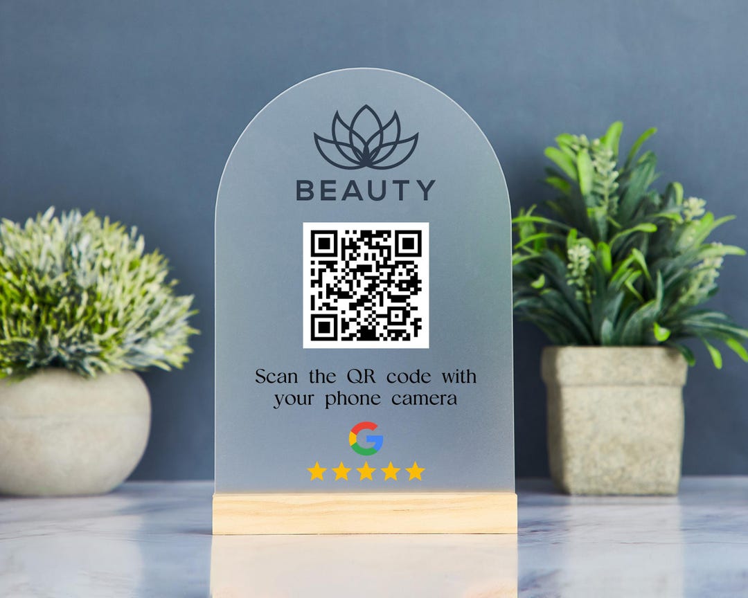Personalized Please Leave a Review Sign, QR Code Sign, Social Media ...