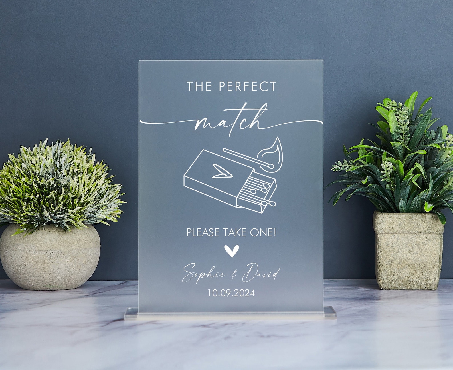 Wedding Matches Sign, Personalized Matchbox Sign, Minimalist Modern ...