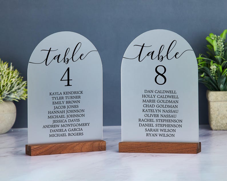 Modern Wedding Seating Chart, Minimalist Wedding Table Numbers, Seating ...