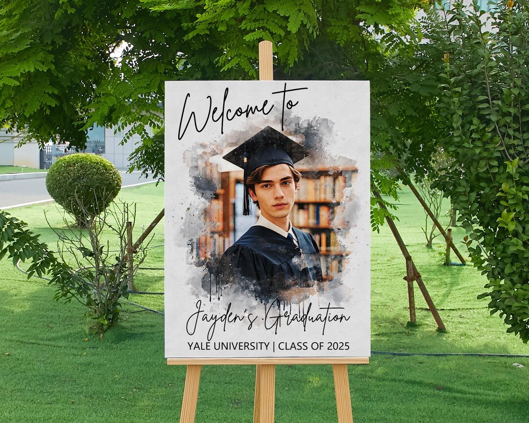 Graduation Party Welcome Sign, Photo Graduation Welcome Poster, Grad ...