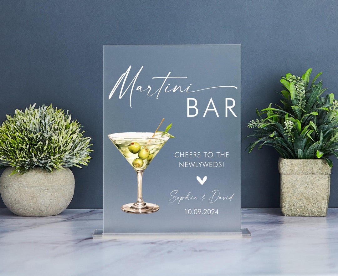 Acrylic Martini Bar Sign, Wedding Drink Sign, Wedding Bar Sign - Etsy