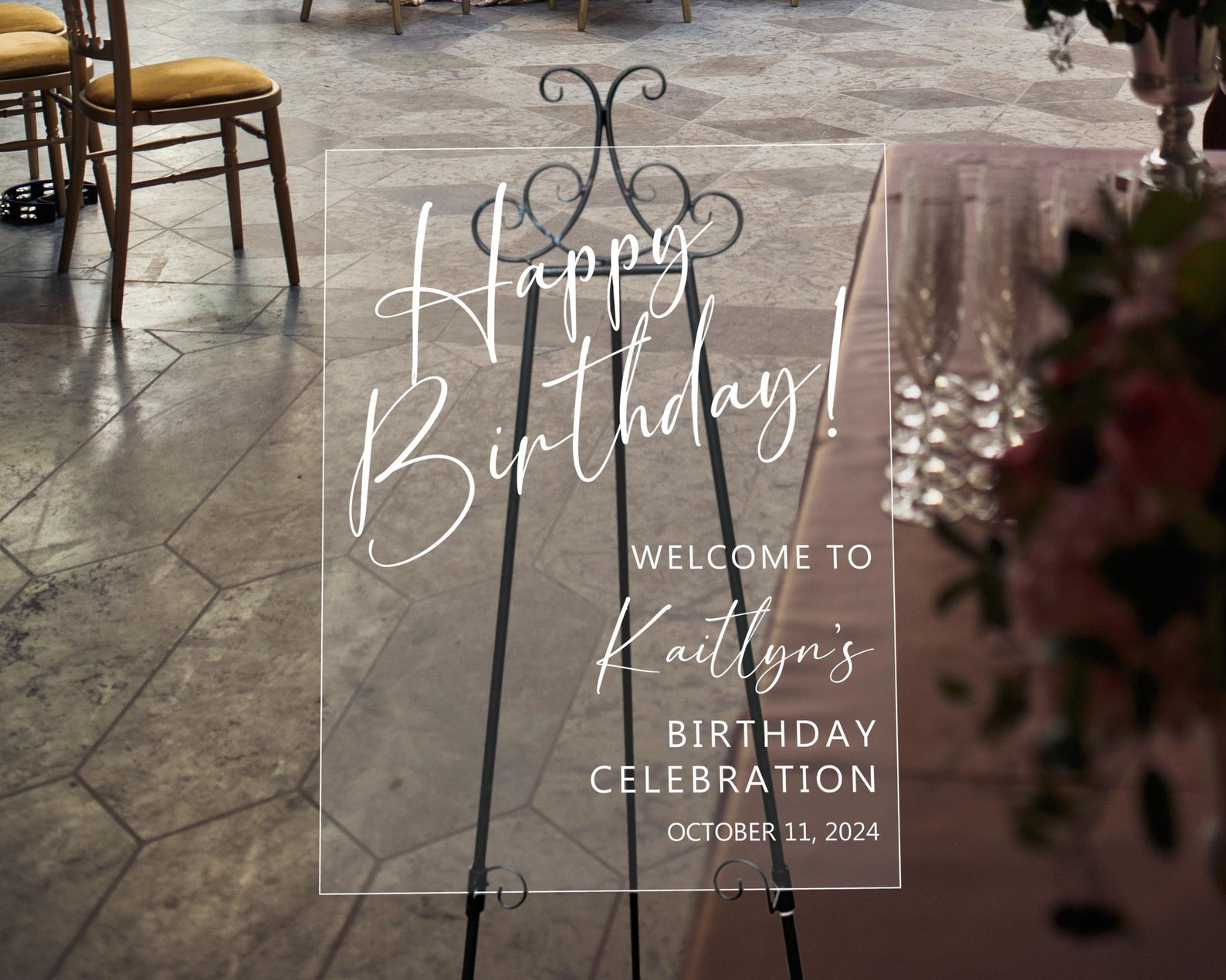 Happy Birthday Welcome Sign, Birthday Party Welcome Sign, 40th 50th ...