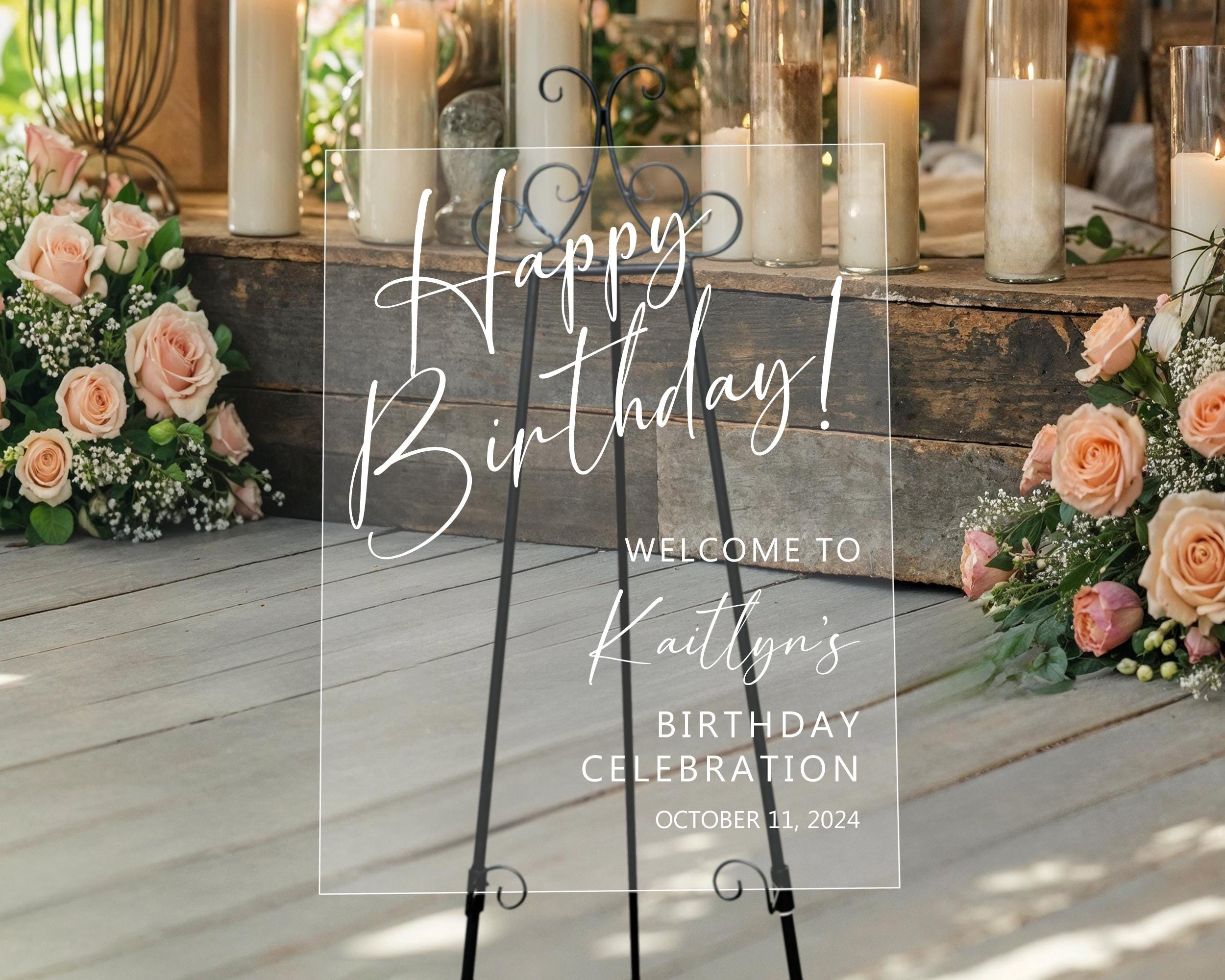 Happy Birthday Welcome Sign, Birthday Party Welcome Sign, 40th 50th ...