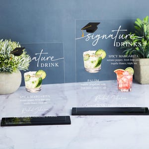 Graduation Signature Drink Sign, Grad Signature Cocktail Sign, Bar Menu ...