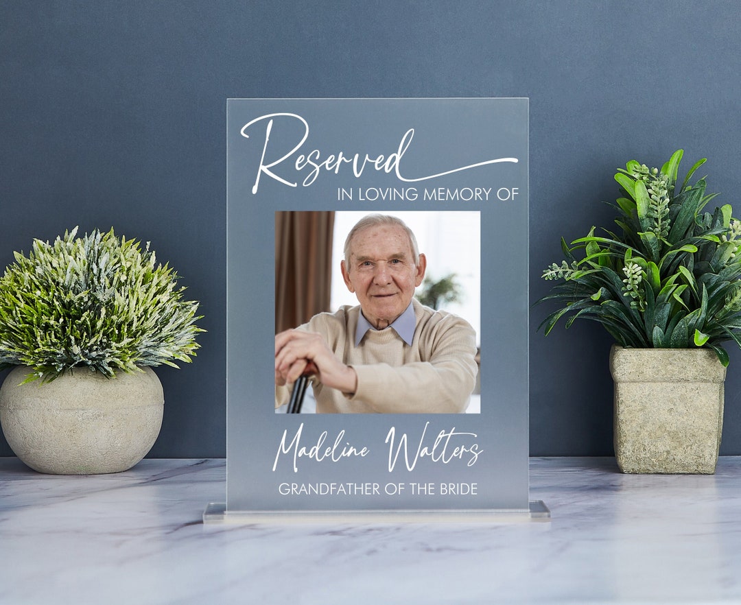 Reserved Memorial Sign,personalized Memorial Acrylic Plaque,sympathy ...