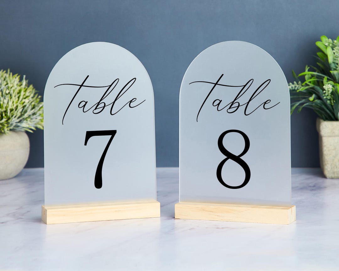 Wedding Table Number, Wedding Number Signs, Table Number Signs, Modern ...