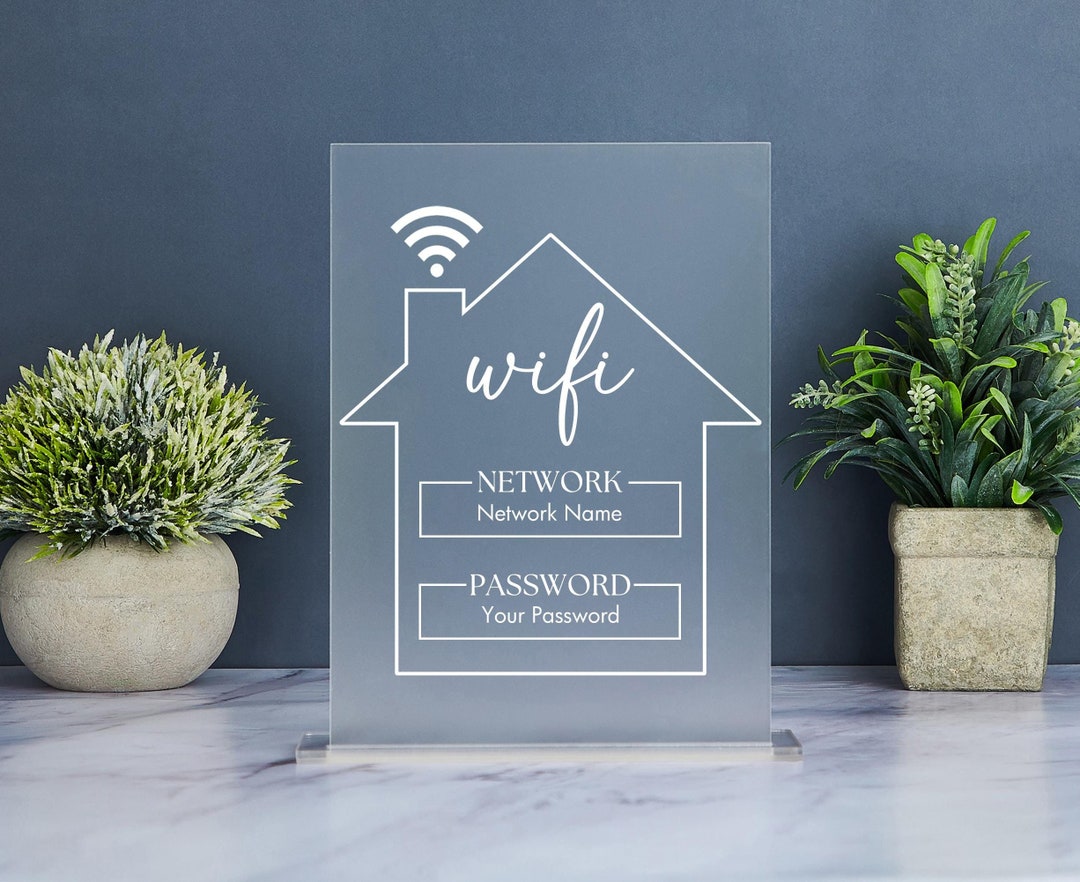 Acrylic Wifi Sign, Wifi Password Sign With Base, Wifi Sign for Home ...