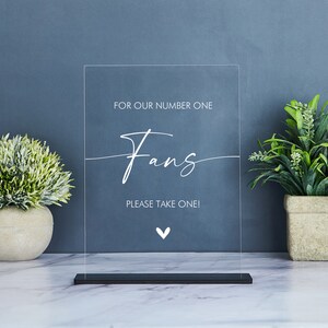 Wedding Fan Sign, for Our Number One Fans, Modern Minimalist Wedding ...