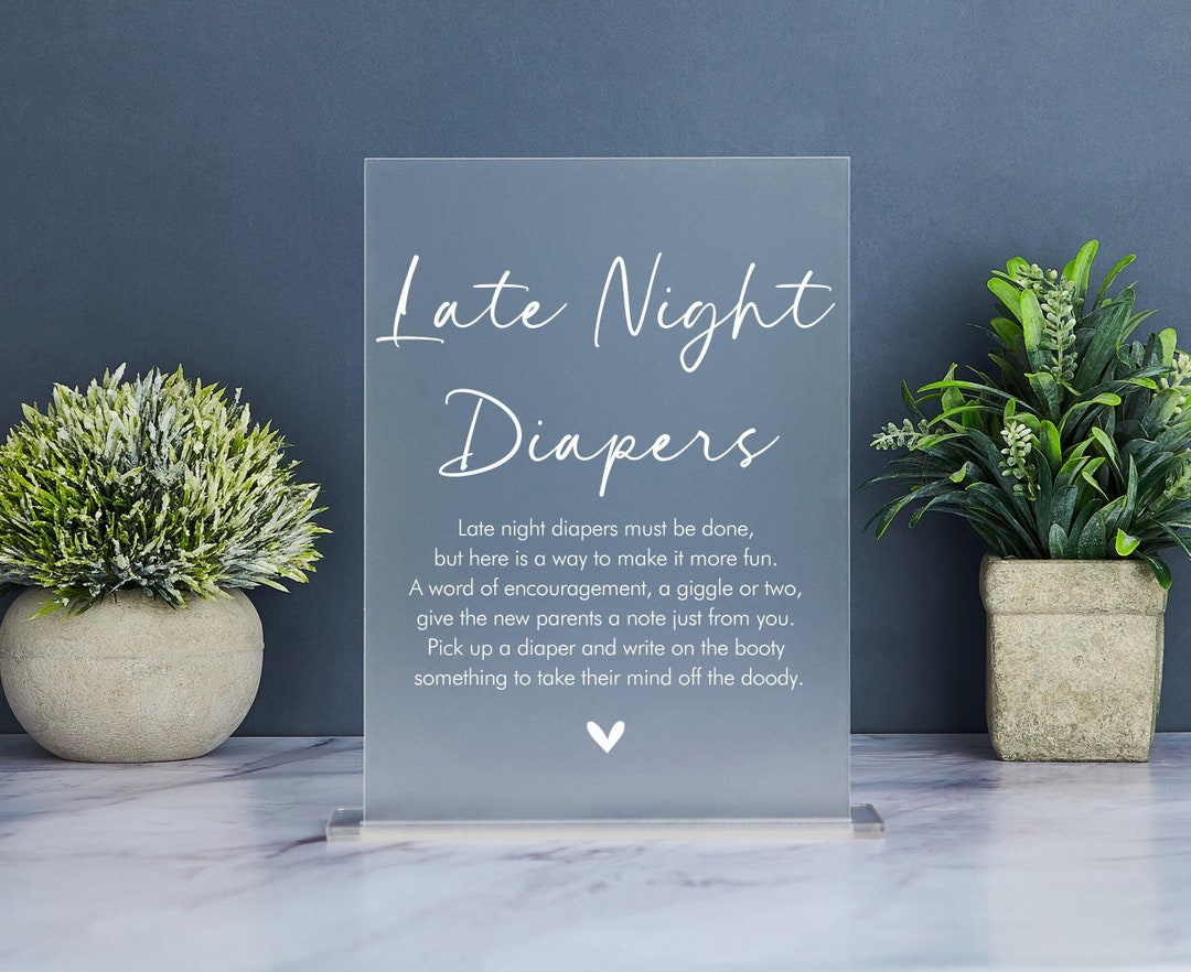 Late Night Diapers Sign, Diaper Game, Diaper Signing, Diaper Notes ...