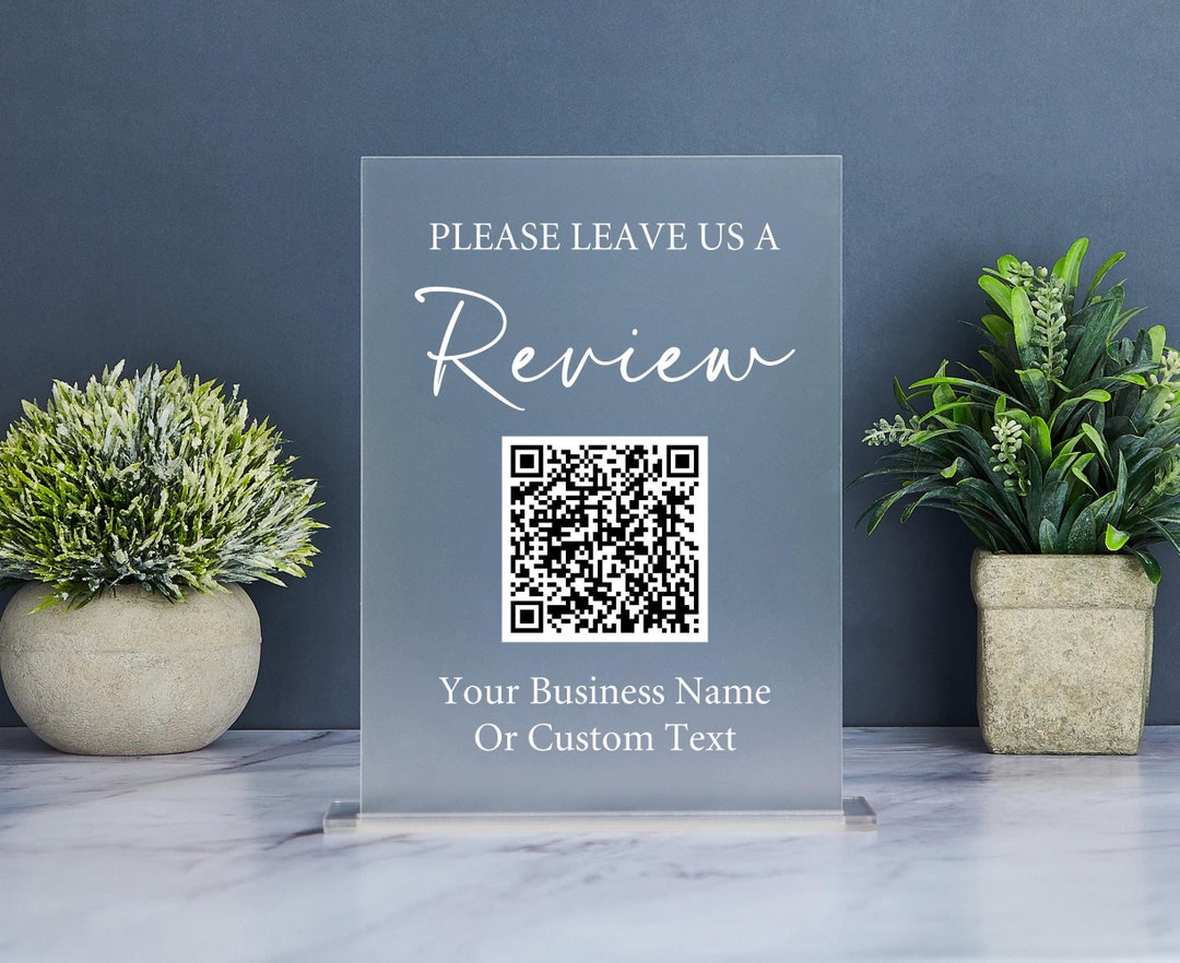 Personalized Leave Us a Review QR Code Sign, Google Review Sign, Small ...