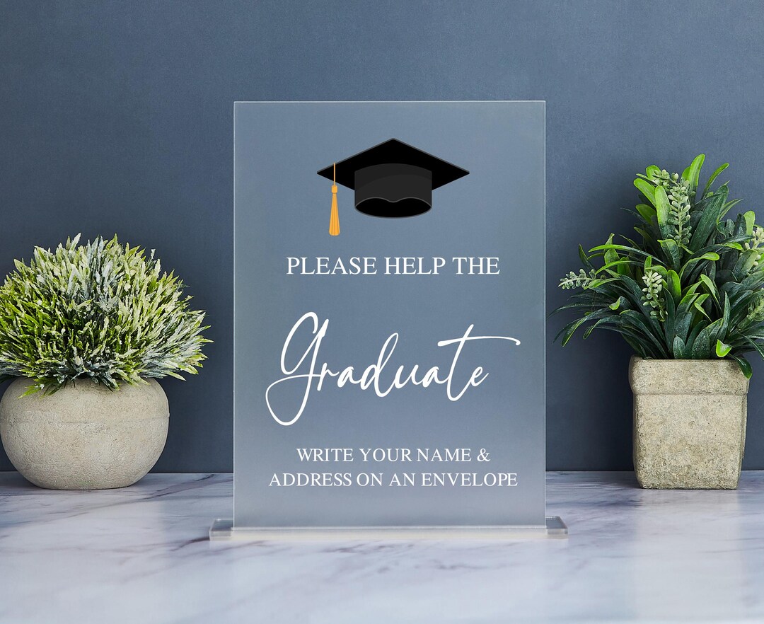 Please Help Graduate Write Your Name and Address on an Envelope Sign ...