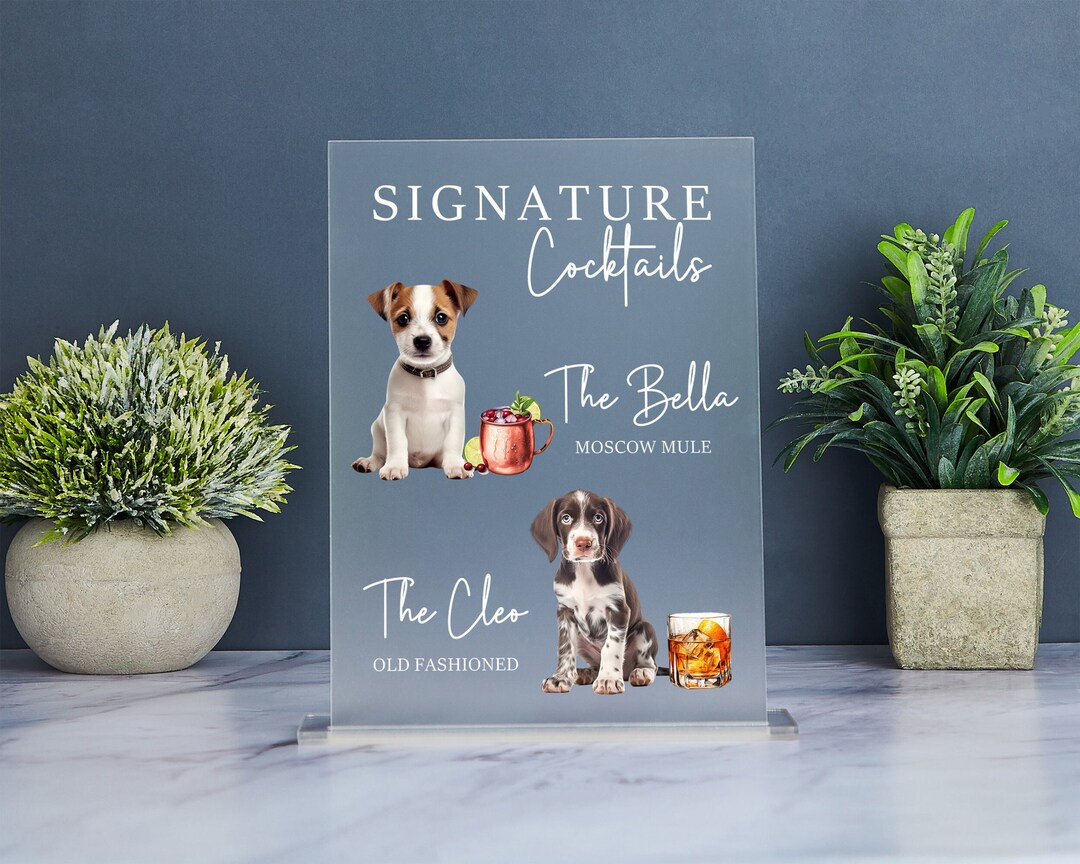 Signature Drink Sign With Pet, Pet Signature Drink Menu, Custom Bar ...