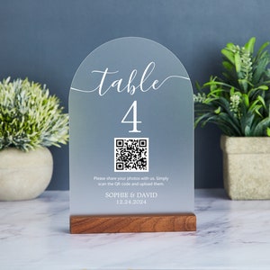 Wedding Table Numbers With QR Code,frosted Acrylic Wedding Reception ...