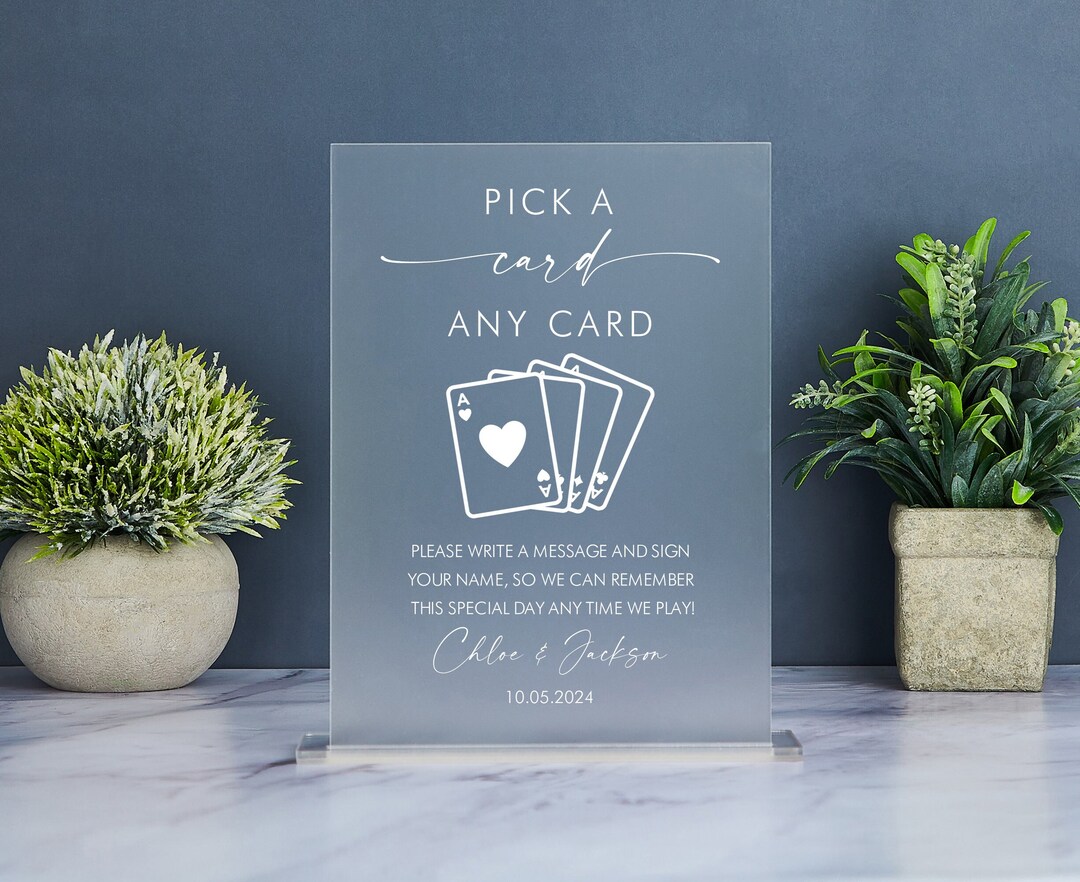 Playing Cards Guest Book Sign, Please Sign Our Guestbook, Pick a Card ...