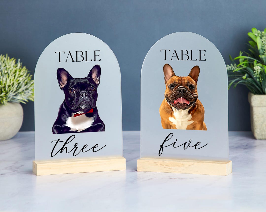 Dog Wedding Table Numbers, Custom Pet Table Numbers, Dog Wedding ...