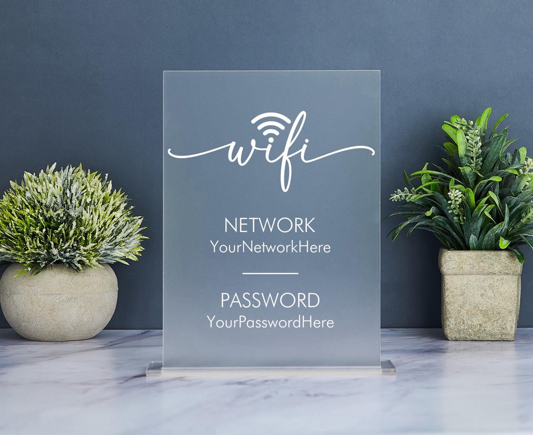 Acrylic Wifi Password Sign, Personalized Wi-fi Network Sign, Custom ...