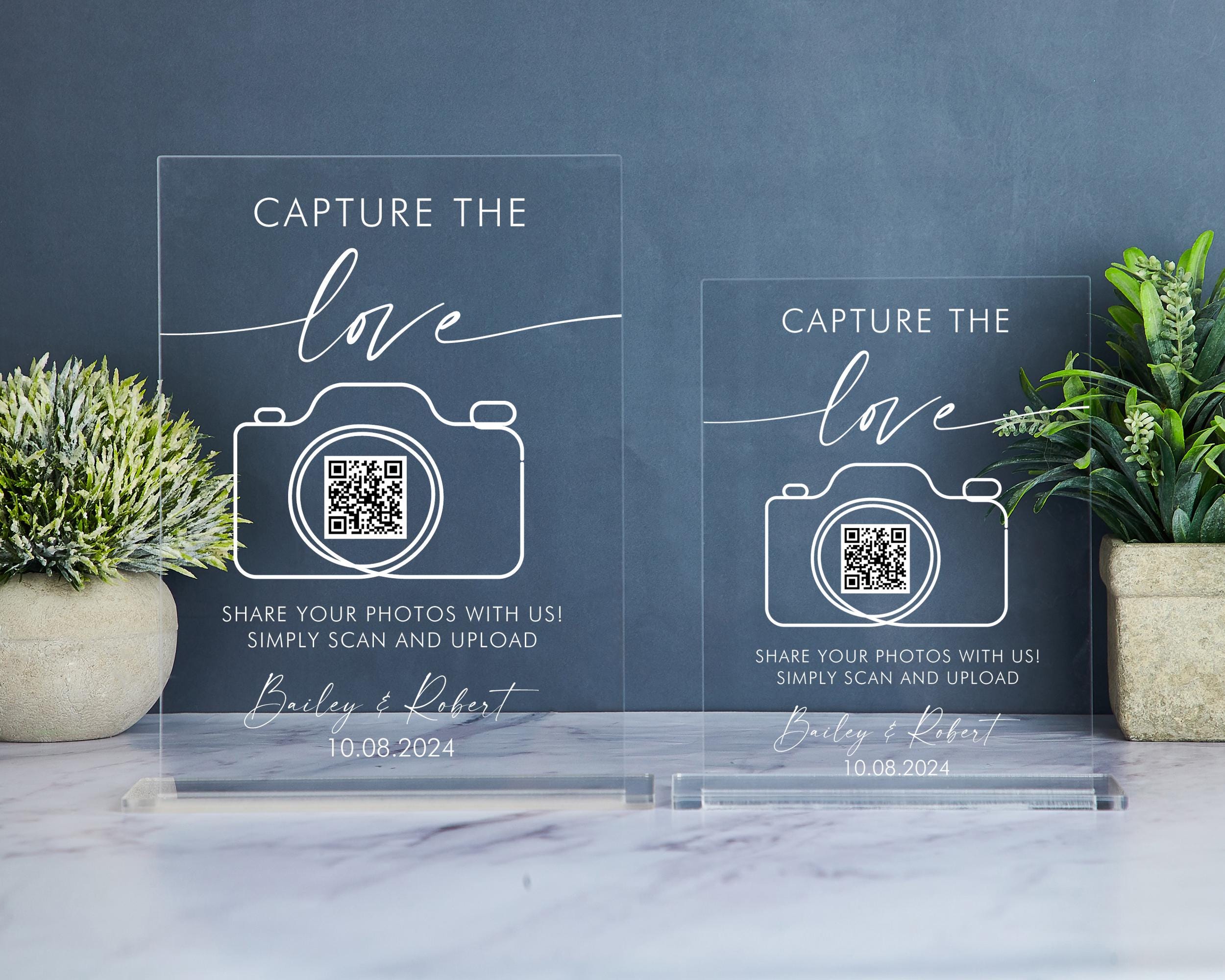 Capture the Love Wedding QR Code Sign, Wedding Photo Signs,share the ...