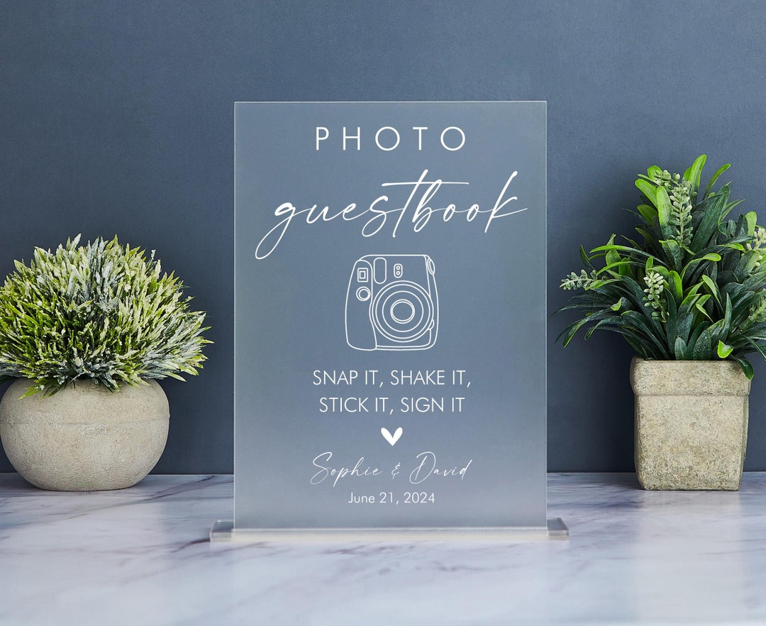 Acrylic Photo Guest Book Sign, Wedding Photo Guestbook Sign ...