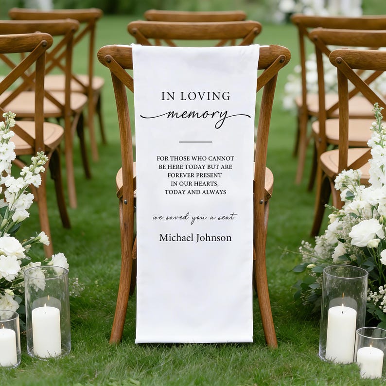 Reserved Wedding Memorial Chair Sign, in Loving Memory Wedding Decor ...