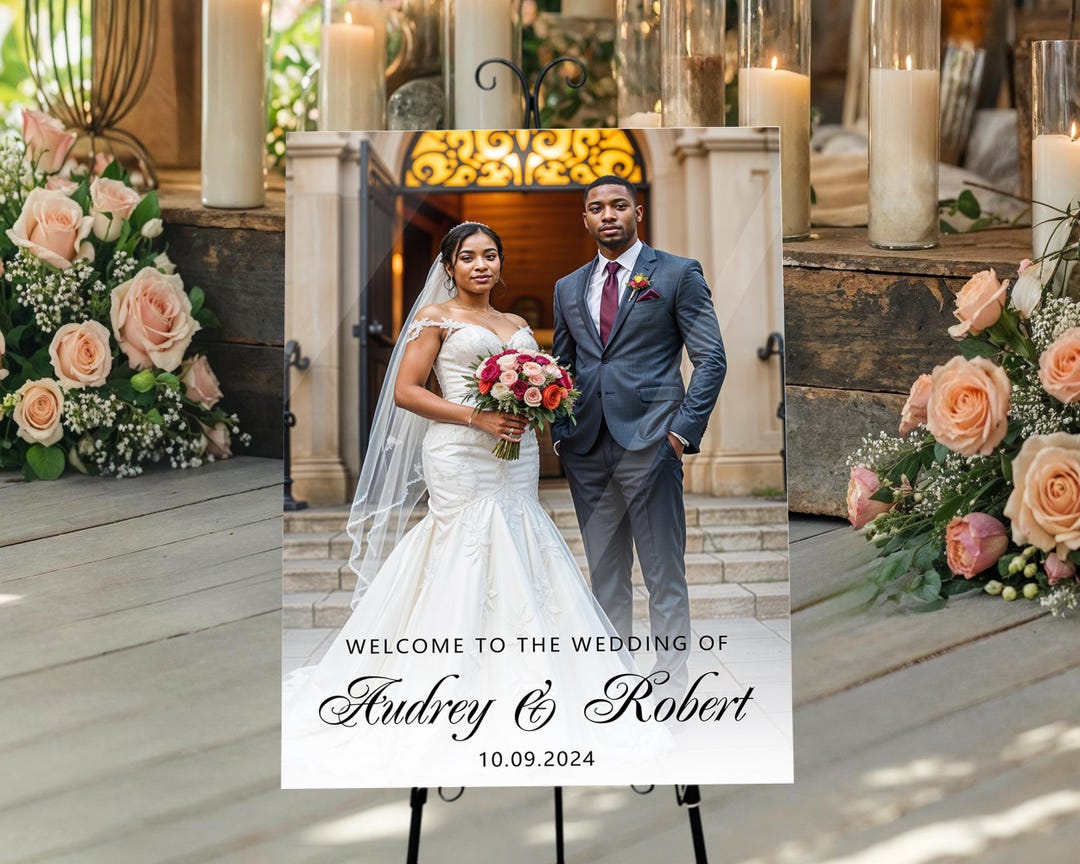 Photo Wedding Welcome Sign, Photo Wedding Sign, Vertical Acrylic ...