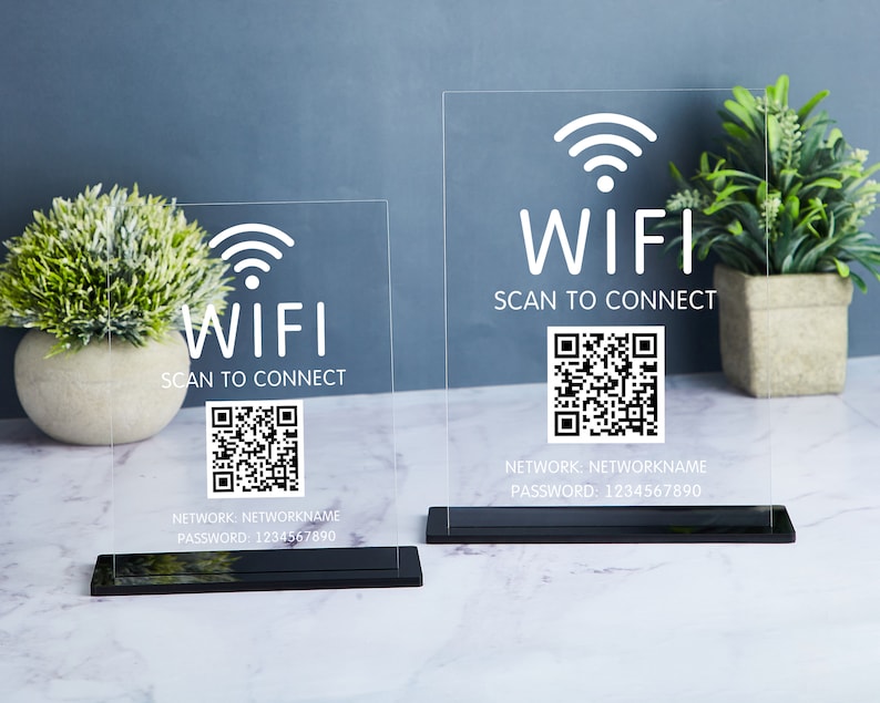 Personalized Wifi QR Code Sign, Acrylic Wifi Sign, Scan for Wifi, Wifi ...
