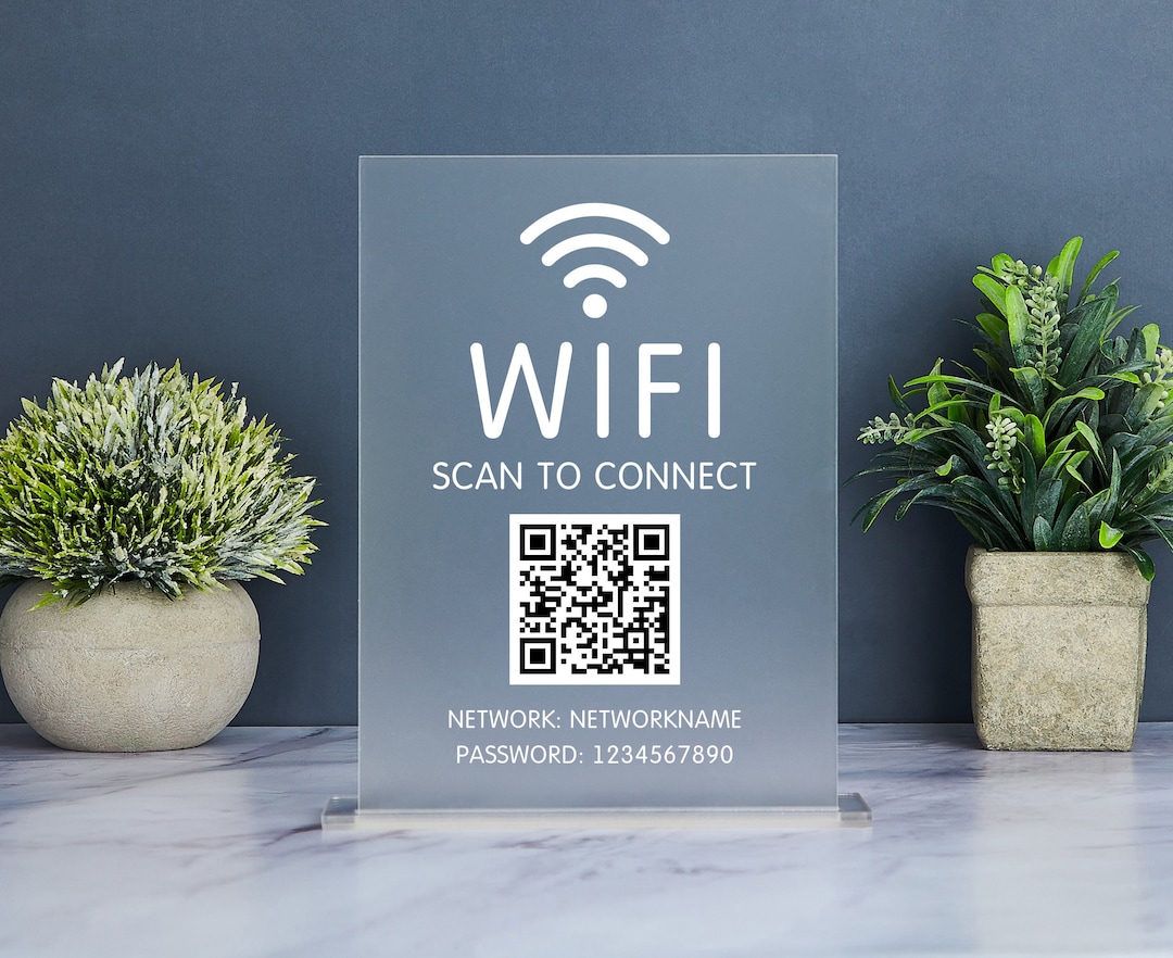 Personalized Wifi QR Code Sign, Acrylic Wifi Sign, Scan for Wifi, Wifi ...