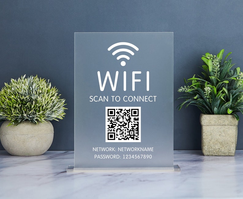 Personalized Wifi QR Code Sign, Acrylic Wifi Sign, Scan for Wifi, Wifi ...