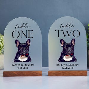 Dog Wedding Table Numbers, Custom Pet Table Numbers, Dog Wedding ...