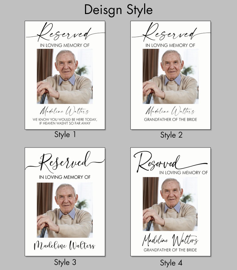 Wedding Memorial Sign,in Loving Memorial Sign,reserved Memorial Sign ...