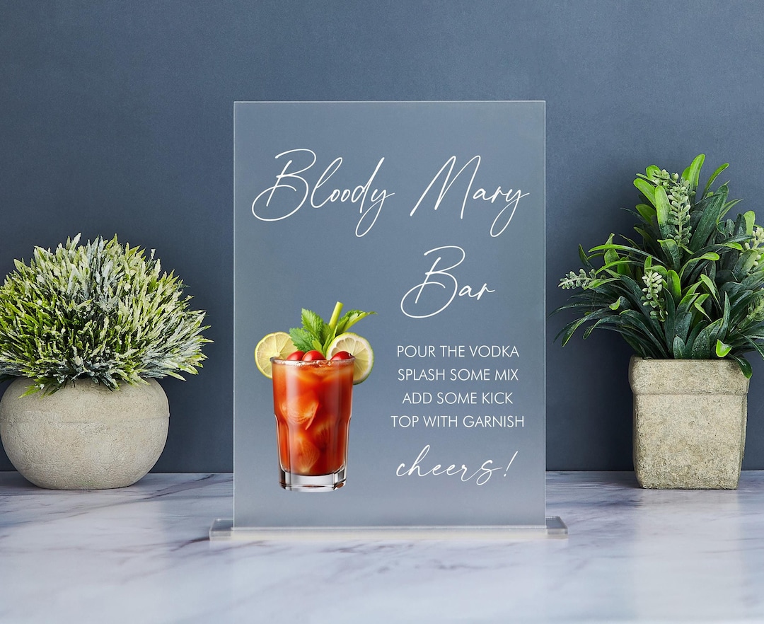 Bloody Mary Bar Sign, Bridal Brunch Bloody Mary Cocktail Sign, Modern ...