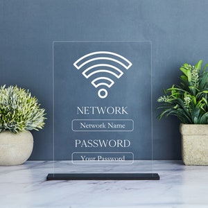 Wifi Password Sign, Personalized Wi-fi Network Sign for Guests, Custom ...