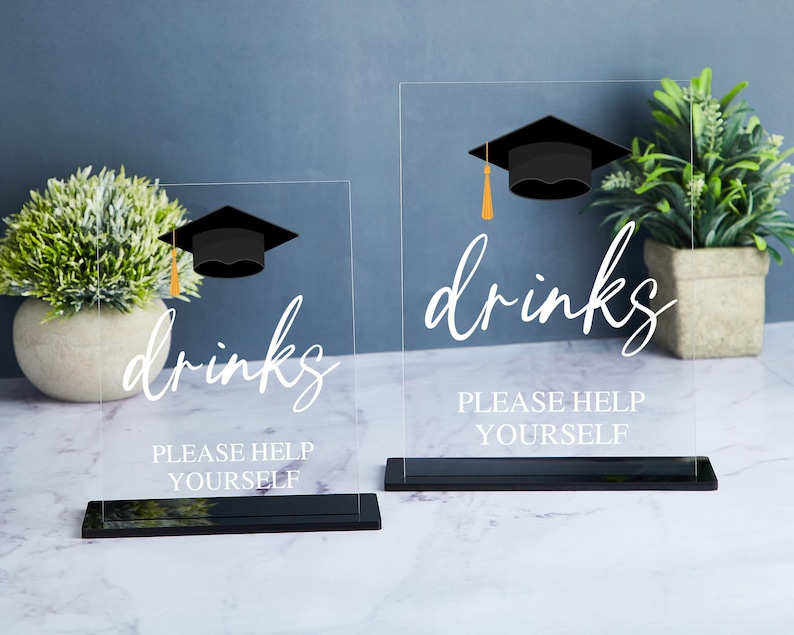 Graduation Party Drink Station Sign, Graduation Party Decor, Beverage ...