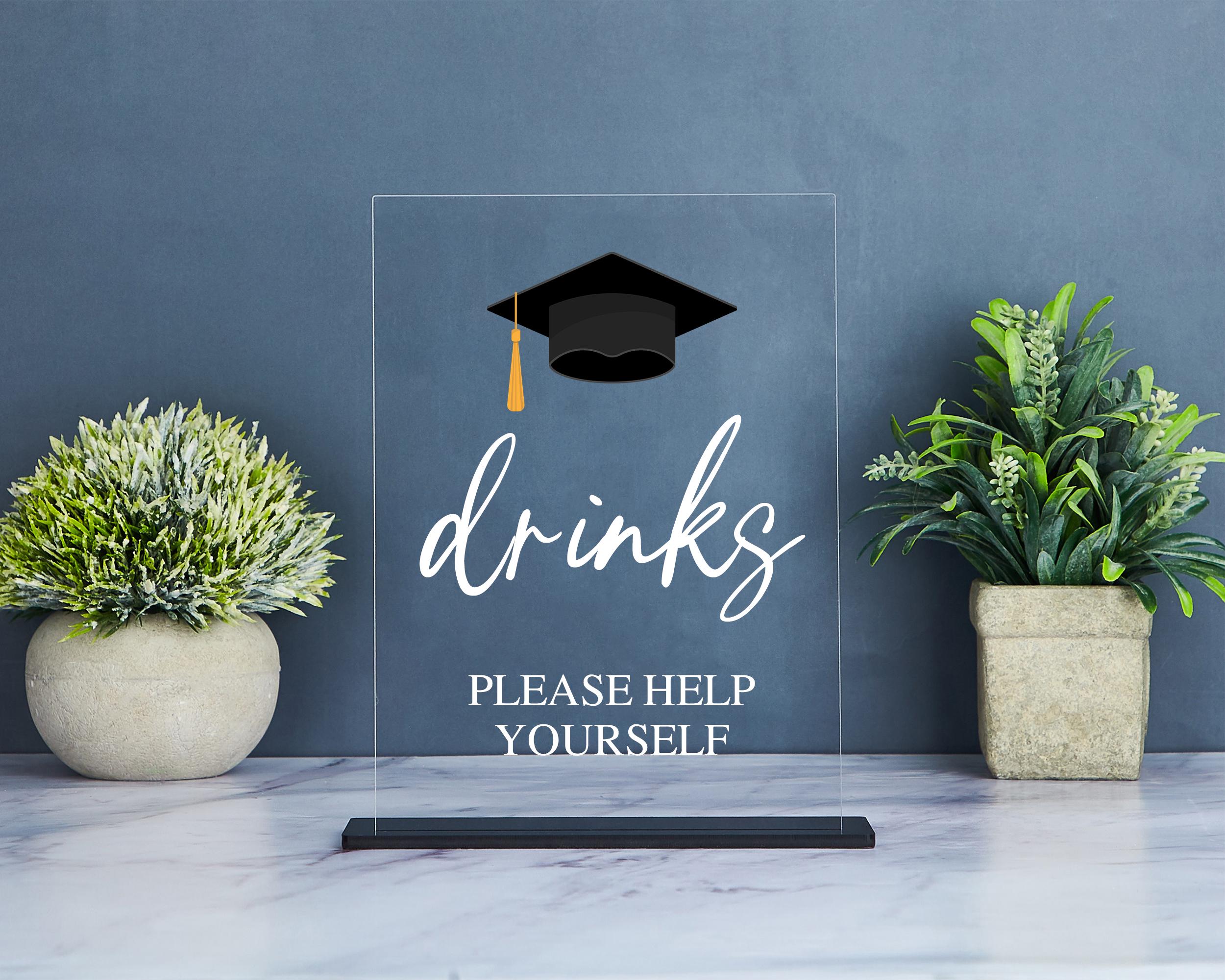 Graduation Party Drink Station Sign, Graduation Party Decor, Beverage ...